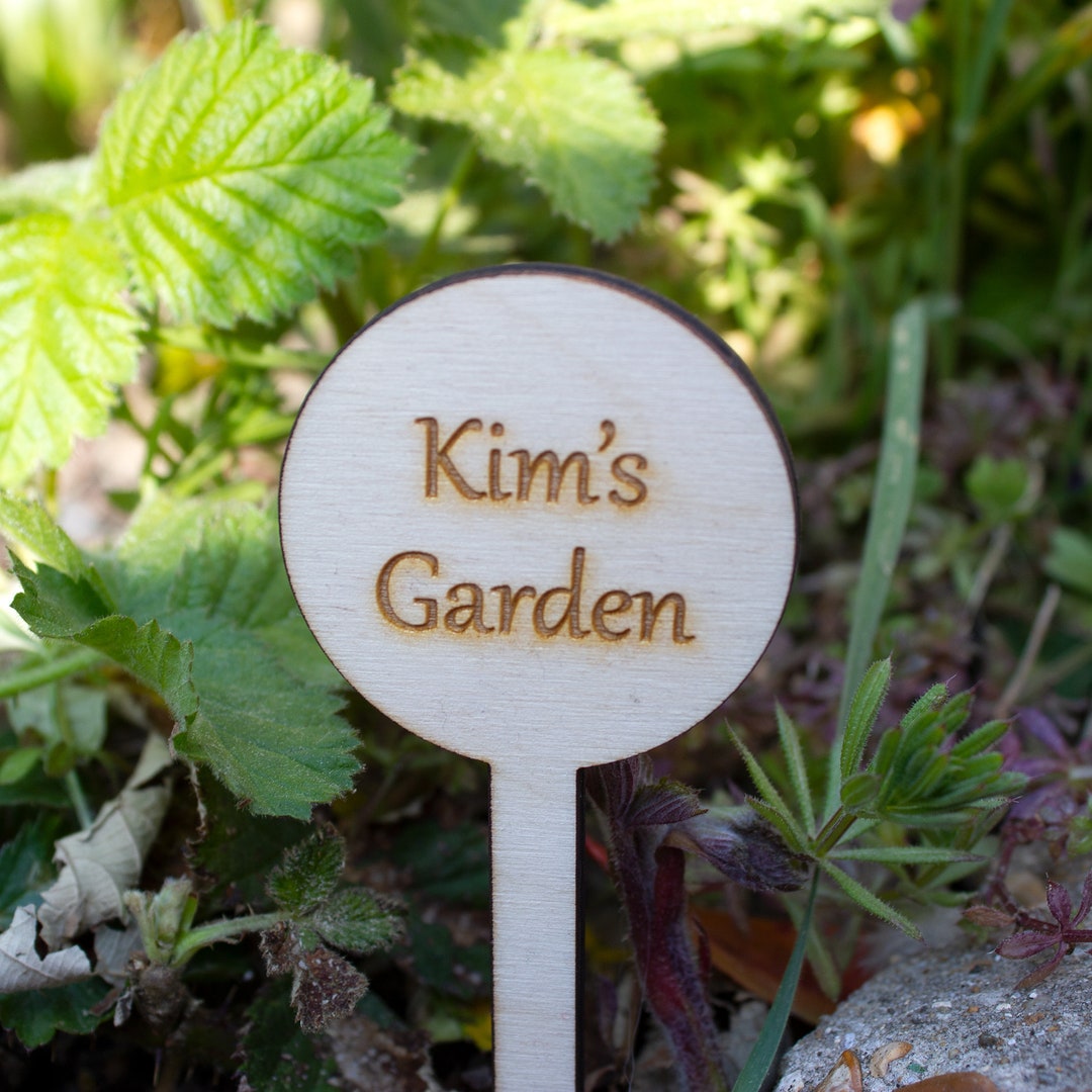 Personalised Mini Garden Sign, Custom Wooden Garden Plant Signs ...