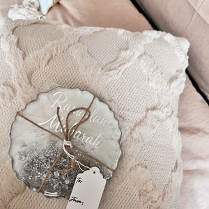 Elegant Ivory and Silver Ramadan Coaster Set/ Eid Coaster Set - Etsy