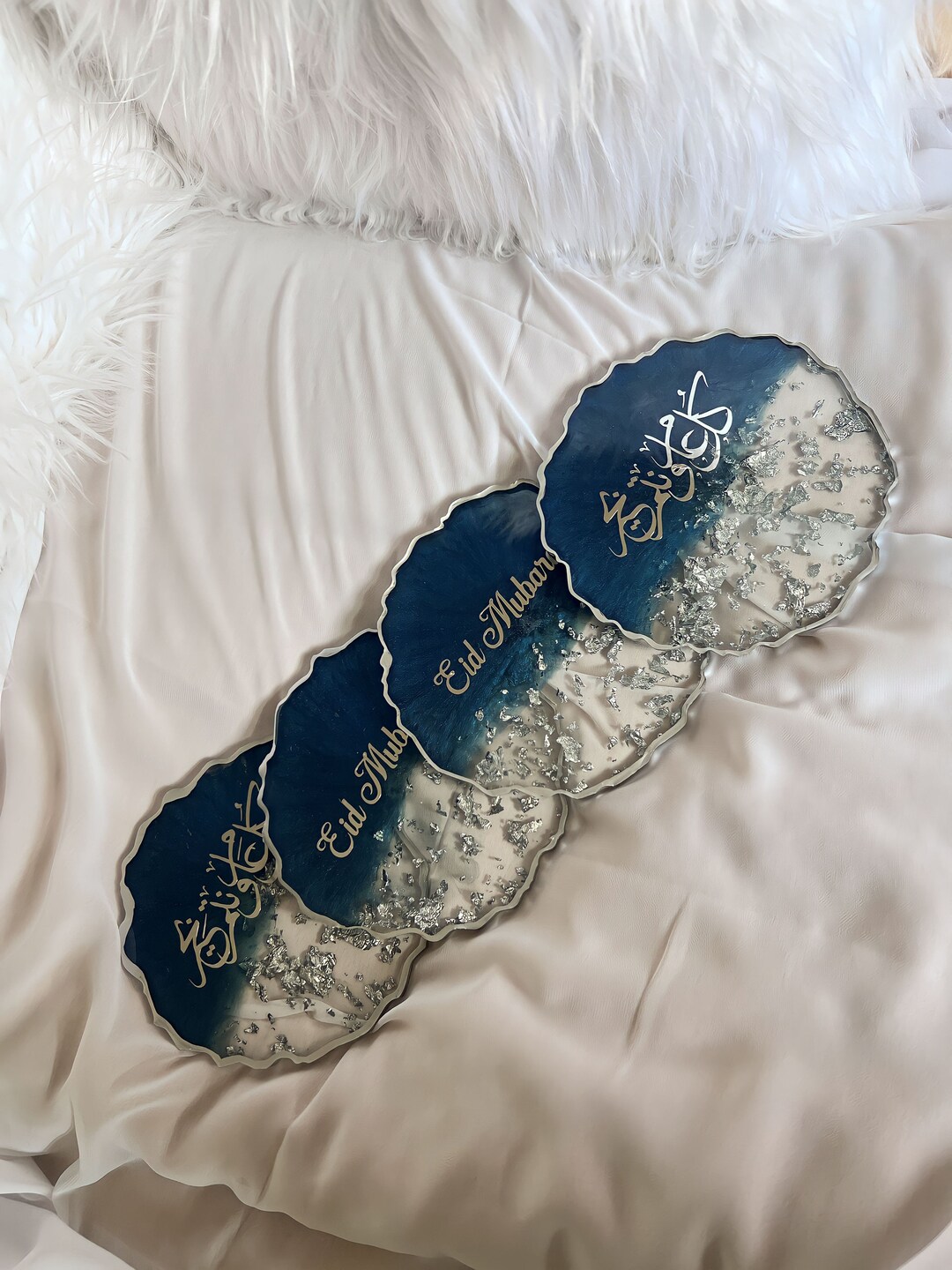 Eid Mubarak Coaster Set Eid Gift Eid Home Decor Coasters Homer Decor - Etsy