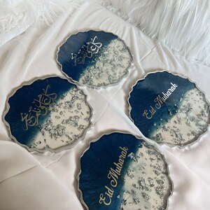 Eid Mubarak Coaster Set Eid Gift Eid Home Decor Coasters Homer Decor - Etsy