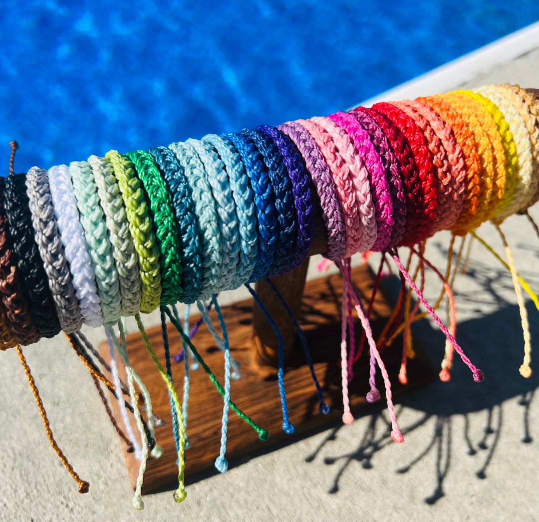 Braided Solid Color Bracelet – Custom Pura Vida Style Adjustable ...