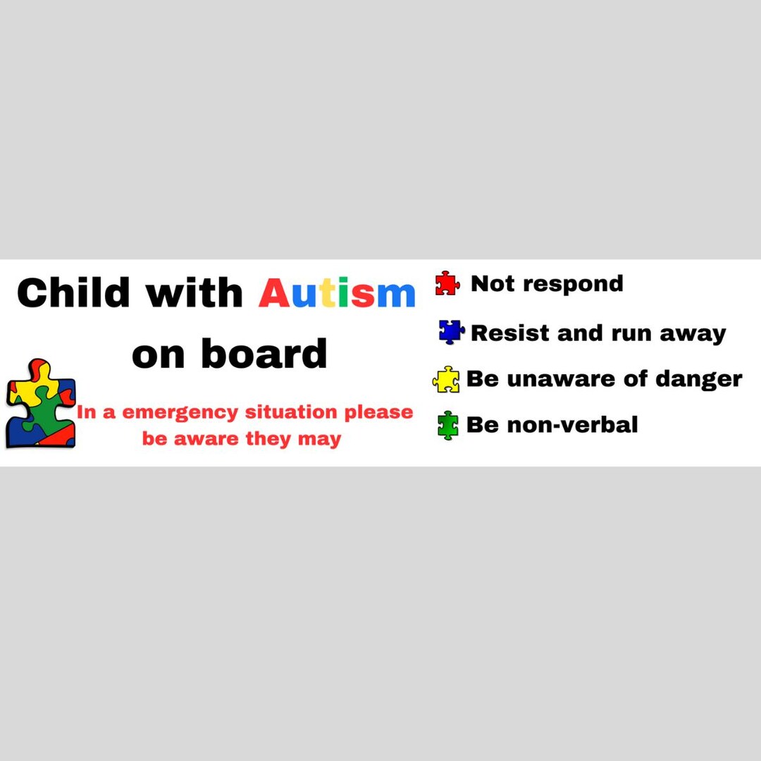 Child With Autism Safety Bumper Sticker/magnet - Etsy