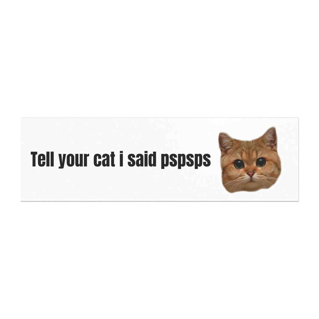 Tell Your Cat I Said Pspsps Funny and Cute Bumper Sticker Magnet, Gift ...