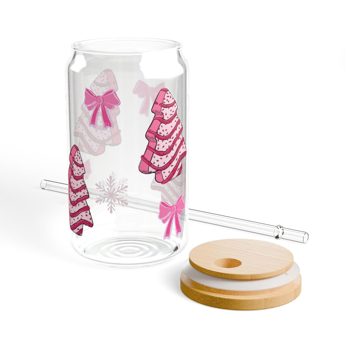 Adorable Pink Christmas Tree Cake Sipper Glass, 16oz - Etsy