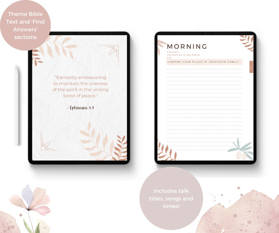 JW Assembly "jehovah's United Family" Digital / Printable Notebook for ...