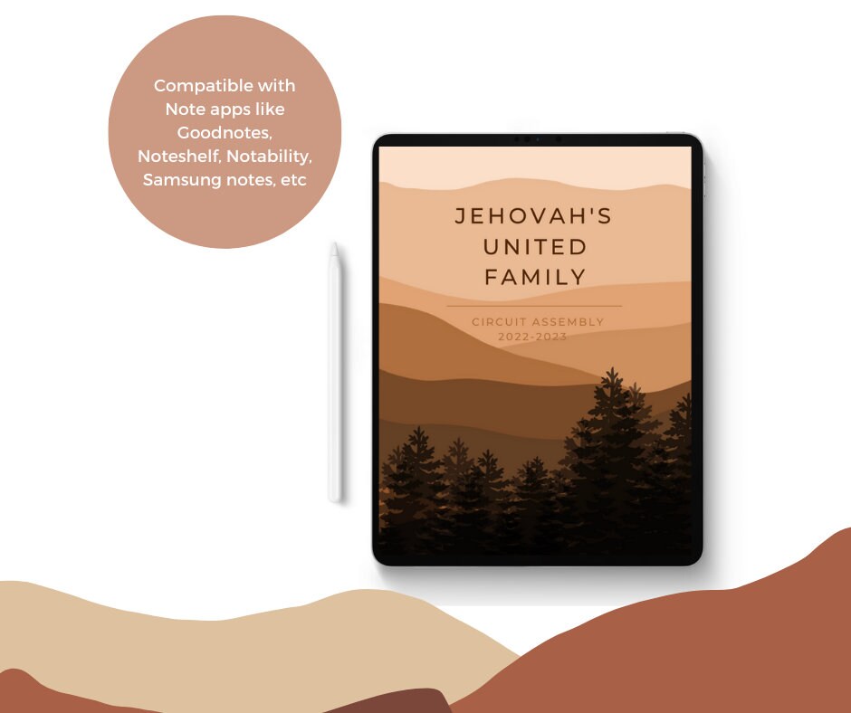 JW Assembly "jehovah's United Family" Digital / Printable Notebook for ...