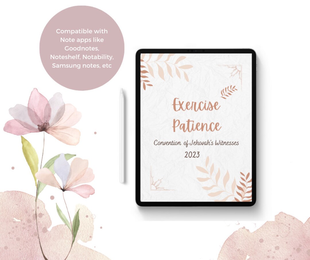 JW 2023 Convention "exercise Patience" Digital / Printable Notebook for ...