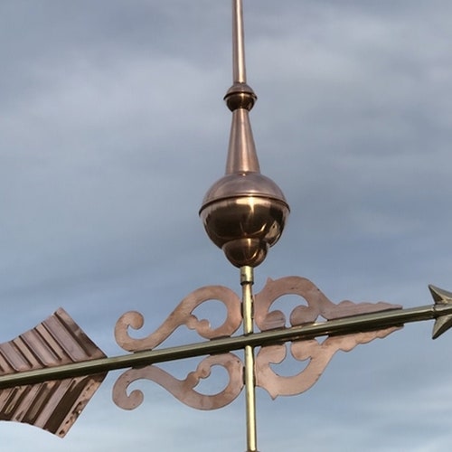 Victorian Arrow Weathervane Pure Copper With a Roof Mount or - Etsy