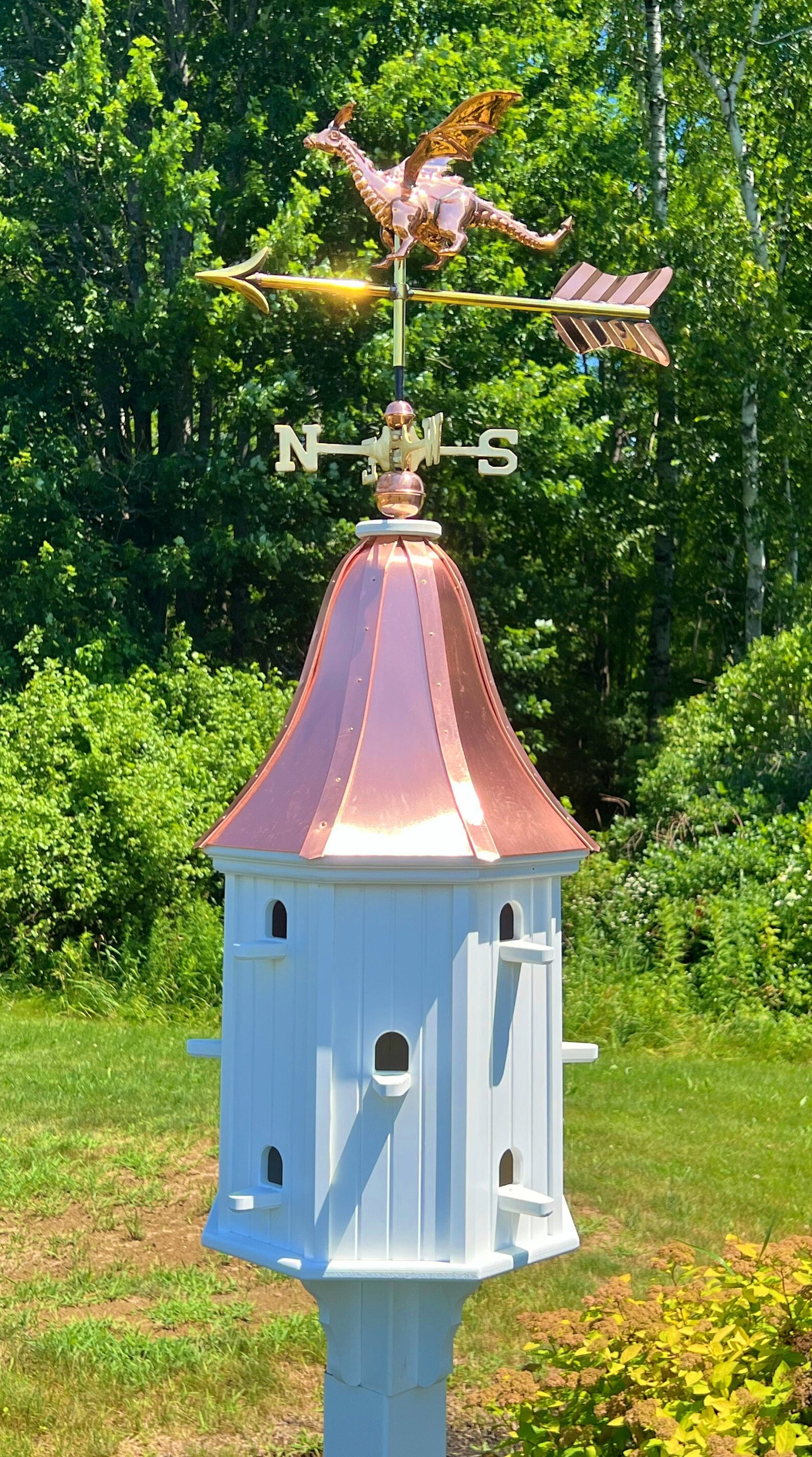 Octagon Dovecote Birdhouse With Dragon Weathervane - Etsy