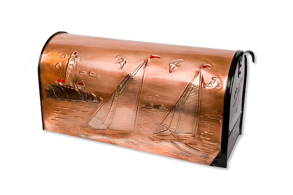 Lighthouse and Sailboats Mailbox - Etsy