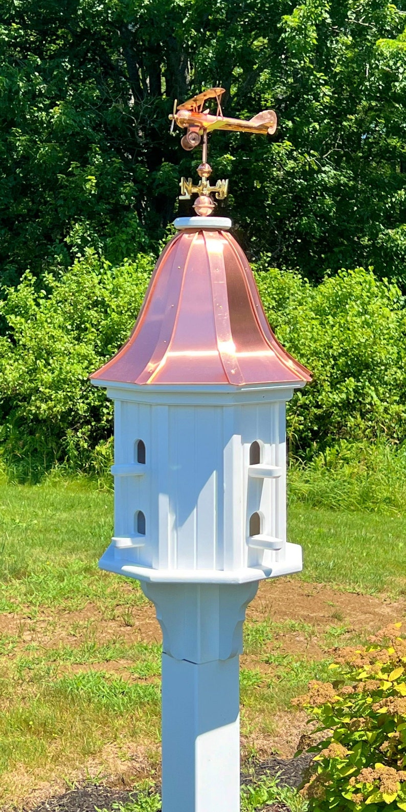 Octagon Dovecote Birdhouse With Mini Bi Plane Weathervane - Etsy