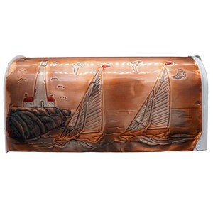 Lighthouse and Sailboats Mailbox - Etsy