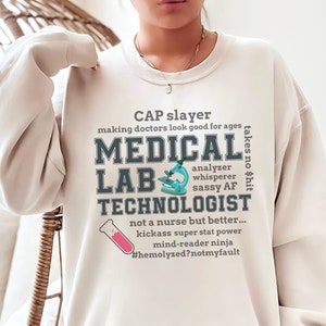 Medical Lab Technologist Sweatshirt, Lab Week Gift, Lab Tech Sweater ...