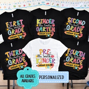 Personalized Back to School Grade Teacher Shirt, Preschool Kindergarten ...