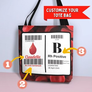 Custom Blood Type Tote Bag, Medical Lab Science Gift, Fun Lab Week Gift ...