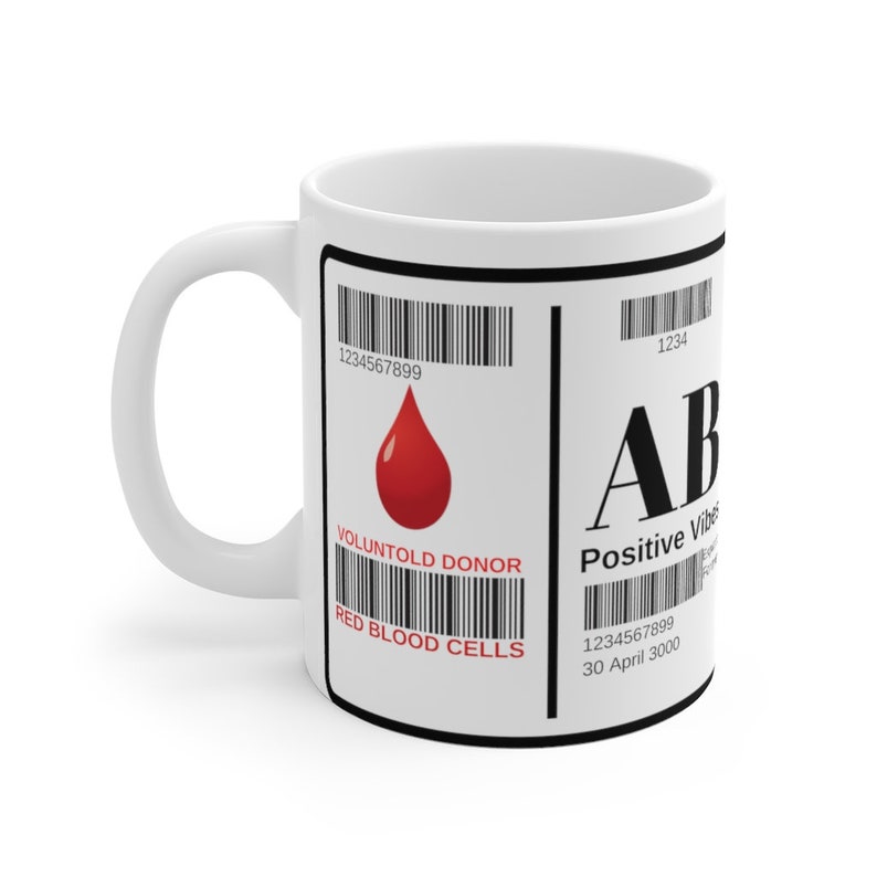 BLOOD TYPE MUG Lab Science Mug Lab Tech Gift Blood Bank - Etsy