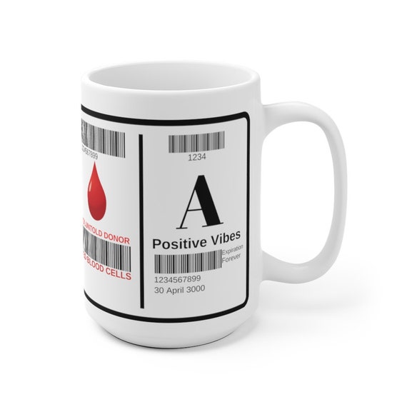 BLOOD TYPE MUG Lab Science Mug Lab Tech Gift Blood Bank | Etsy