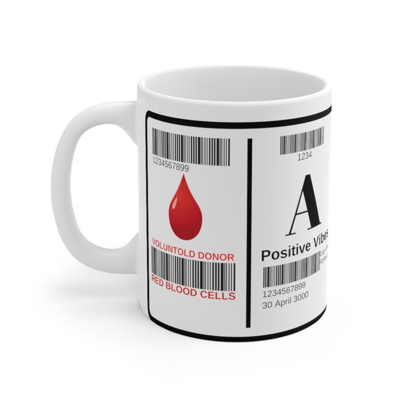 BLOOD TYPE MUG, Lab Science Mug, Lab Tech Gift, Blood Bank Gift ...
