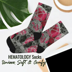 HEMATOLOGY SOCKS, Fun Lab Science Socks, Lab Tech Gift, Science Socks ...