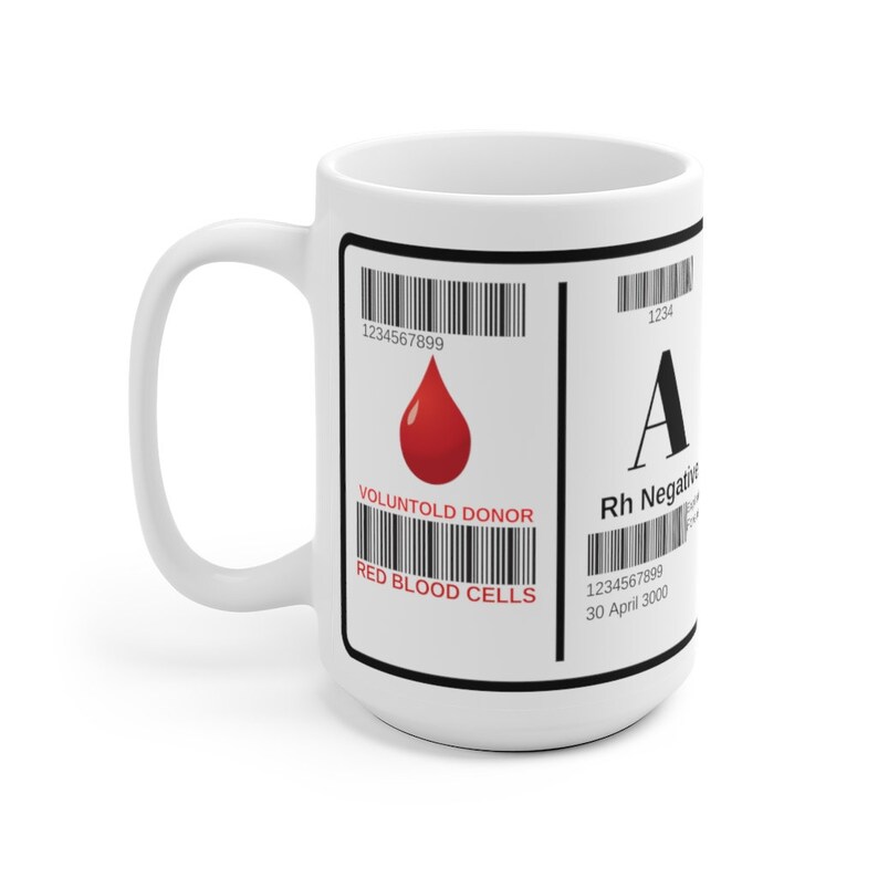 BLOOD TYPE MUG Lab Science Mug Lab Tech Gift Blood Bank - Etsy