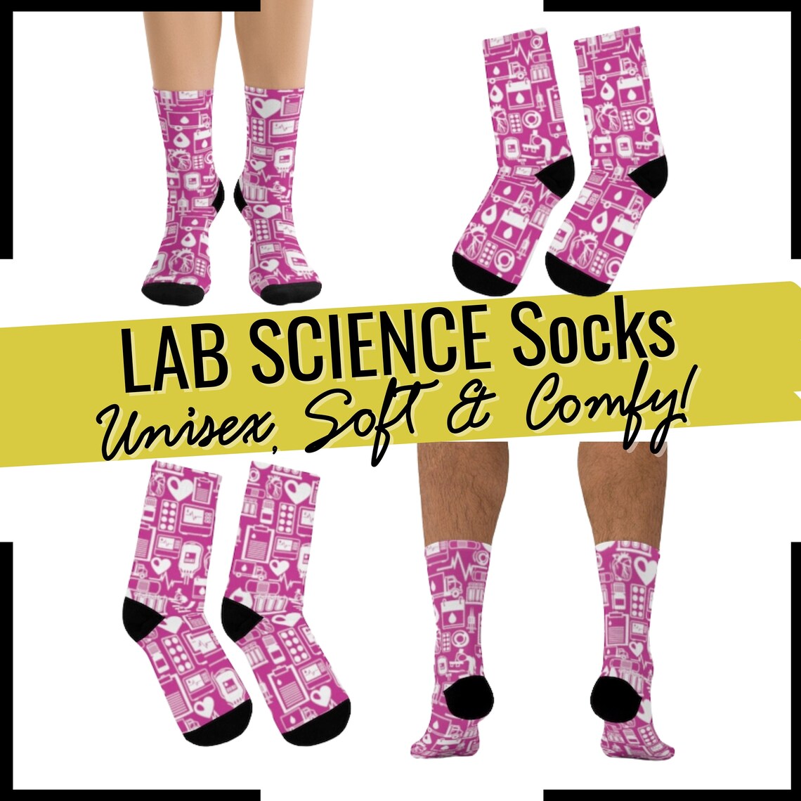 LAB SCIENCE SOCKS, Medical Lab Science Graduation Gift, Lab Tech Gift ...