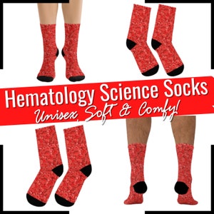HEMATOLOGY SOCKS, Fun Lab Science Socks, Lab Tech Gift, Science Socks ...