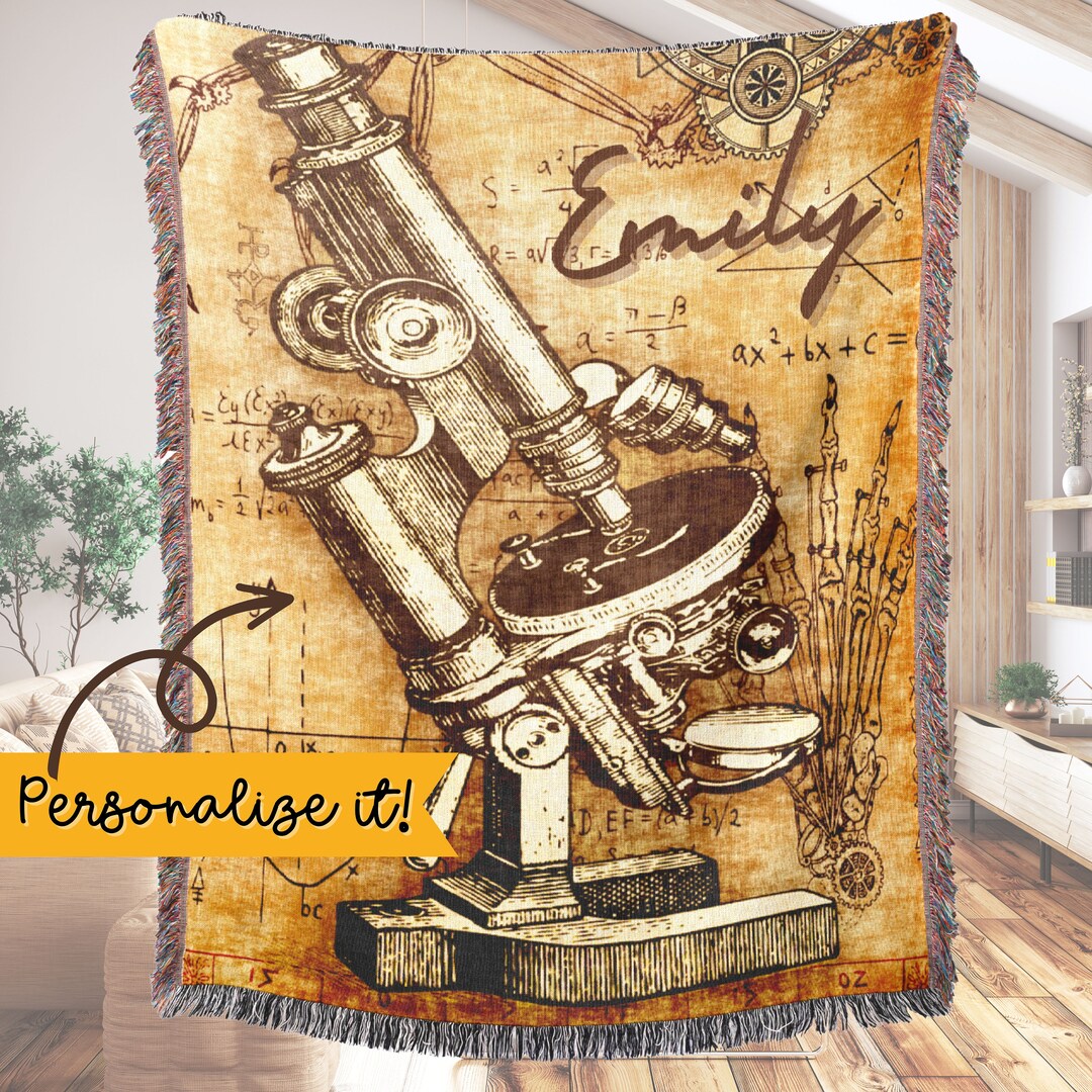 CUSTOM MICROSCOPE WOVEN Blanket Christmas Medical Lab Science - Etsy