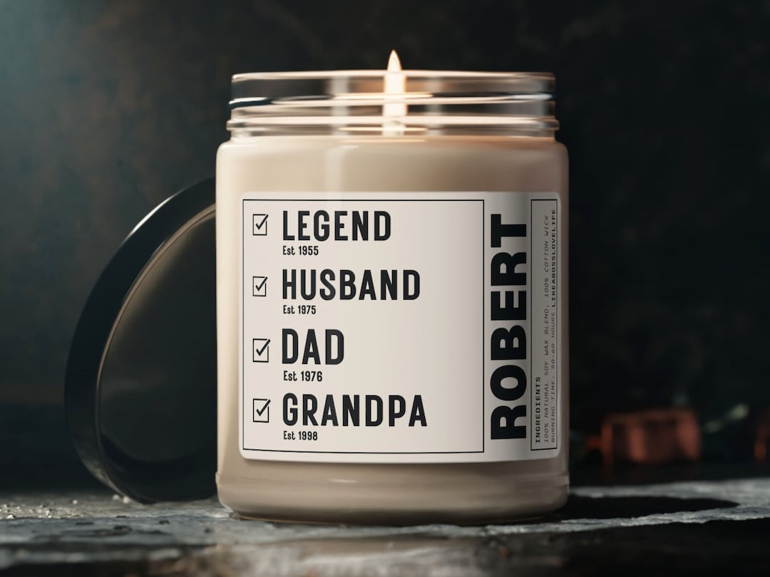 Personalized Dad Soy Candle, Grand Father's Day Gift, Funny Old Man ...