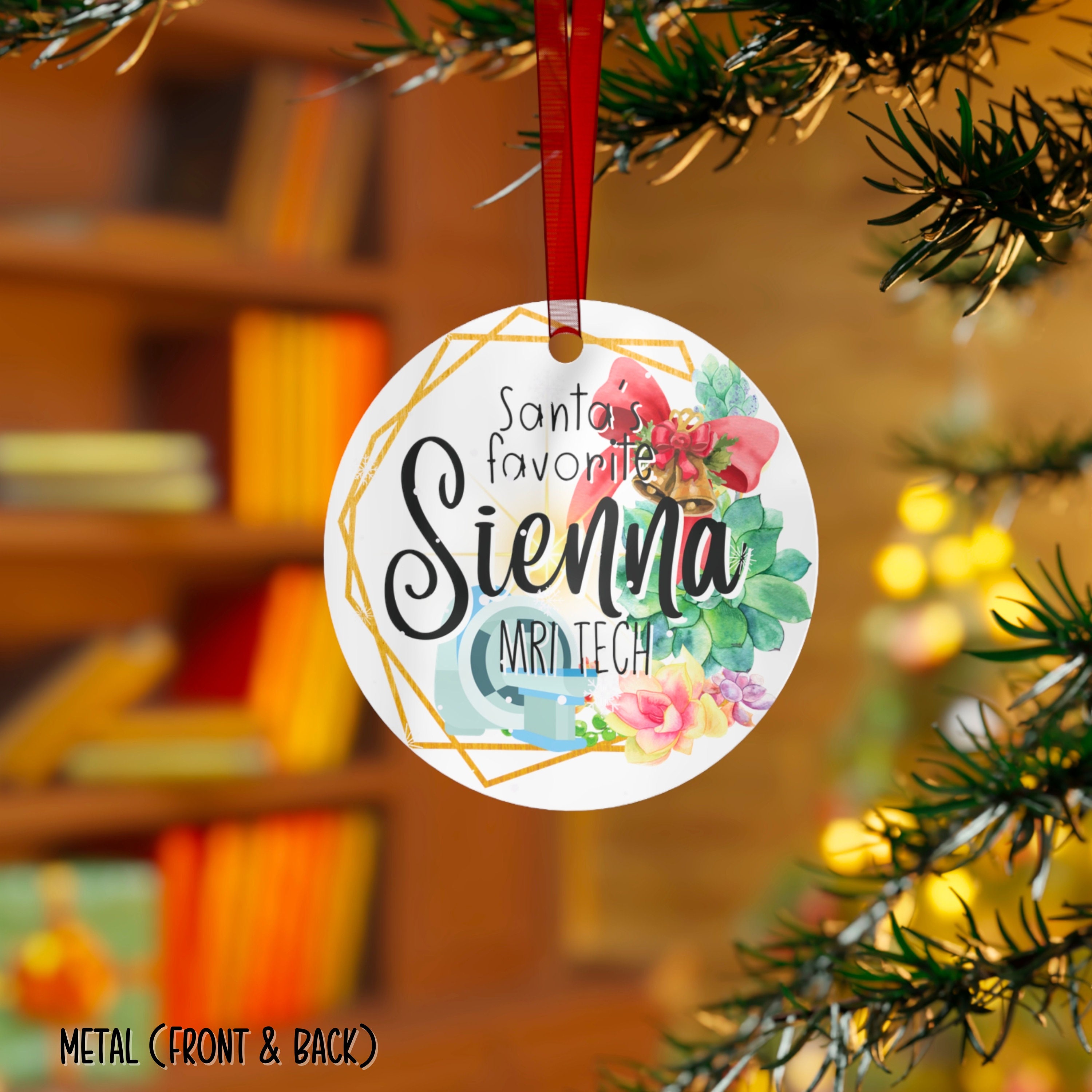 MRI Tech Christmas Personalized Glass Ornament, Santa's Favorite ...