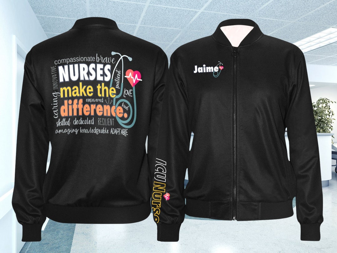 Personalized Intensive Care Unit Nurse Bomber Jacket, Nurse Week Gift ...