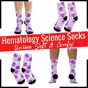 HEMATOLOGY SOCKS, Fun Lab Science Socks, Lab Tech Gift, Science Socks ...