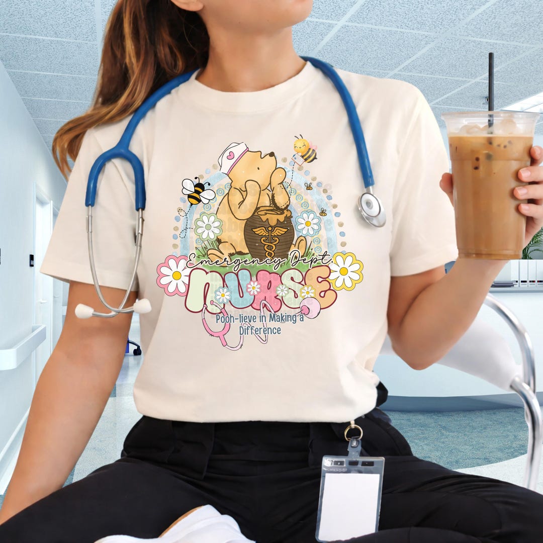 Emergency Nurse Classic Winnie the Pooh ER Shirt, Nursing School ...