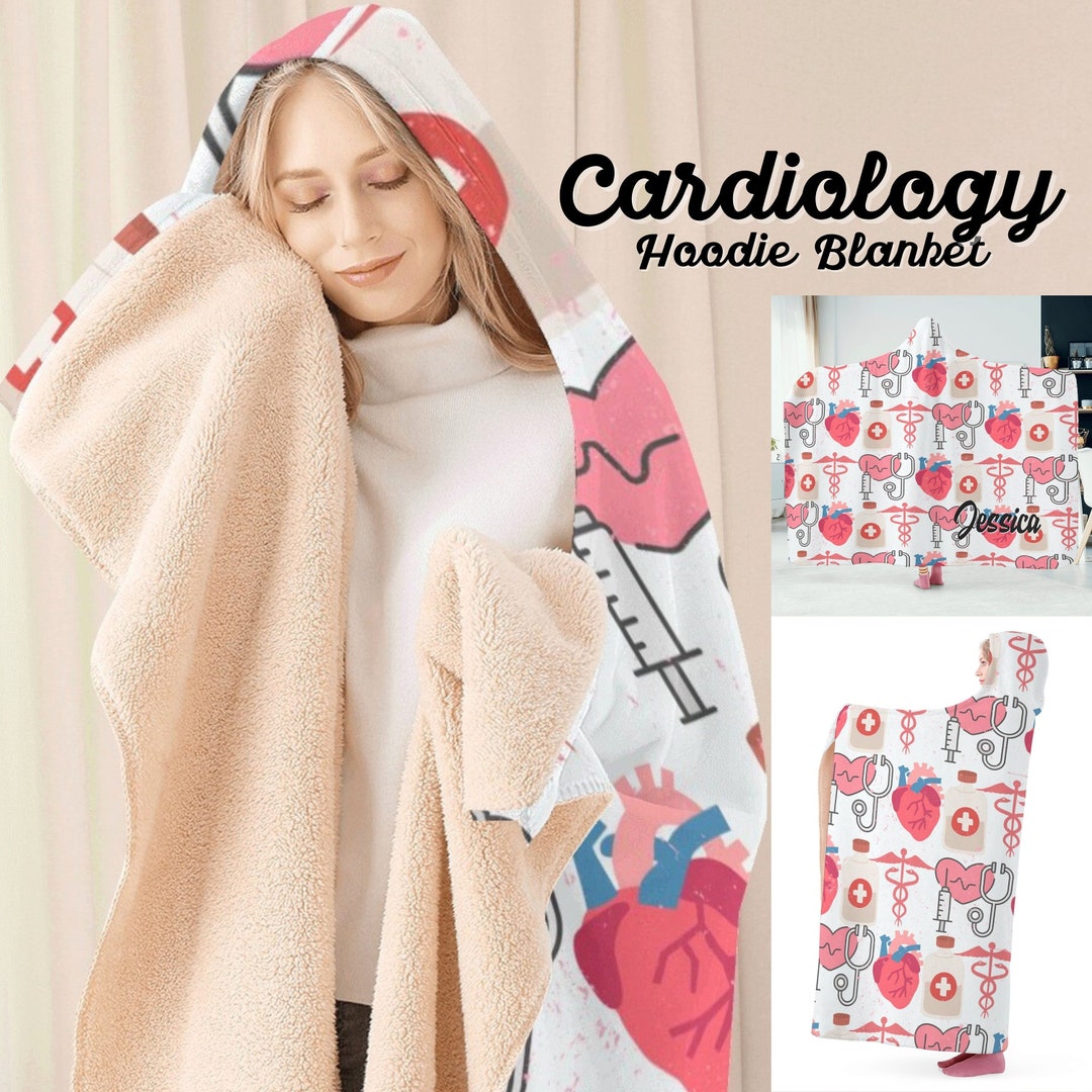 Personalized Cardiology Hooded Blanket, Cardiac Nurse Week Gift ...