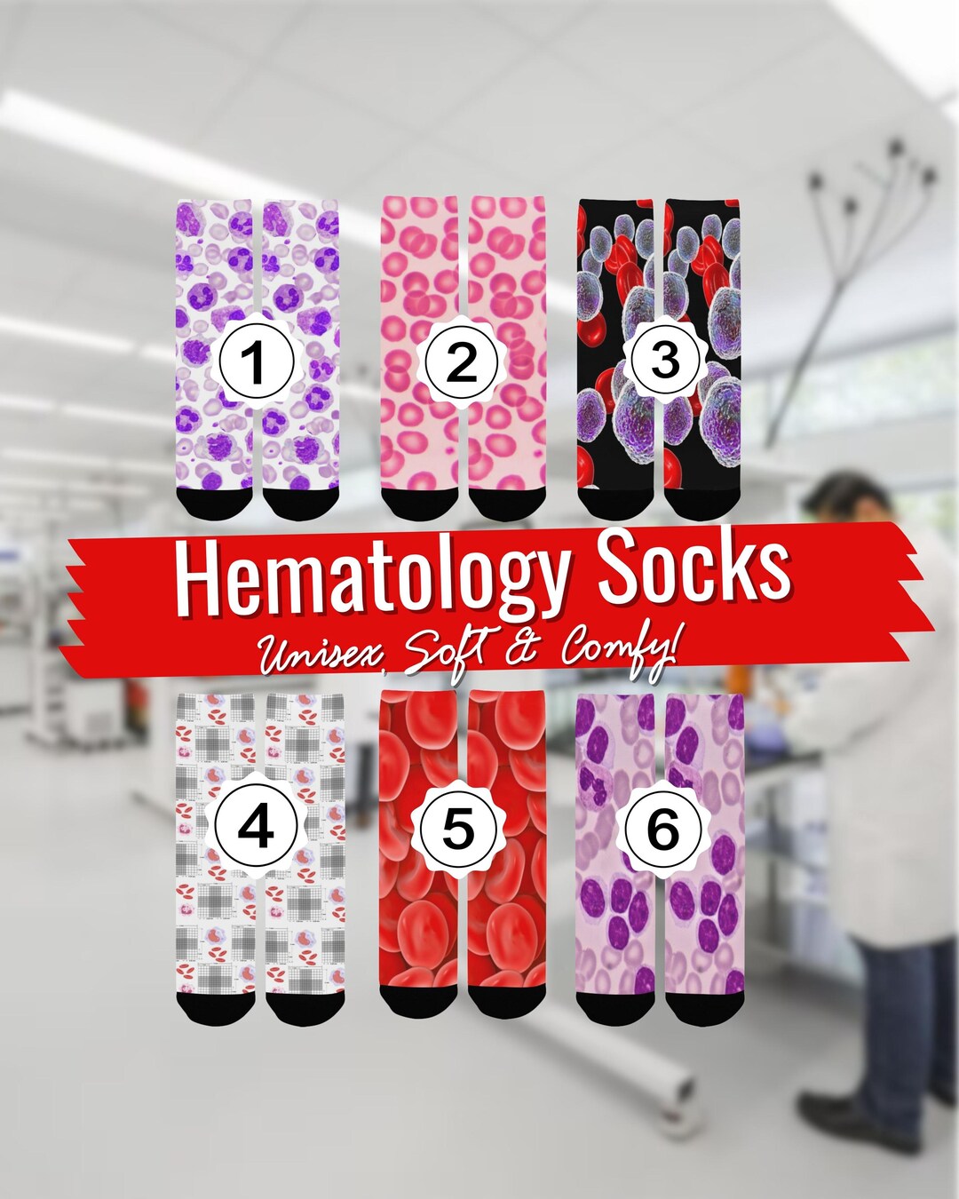 Hematology Socks, Medical Lab Science Graduation Retirement Gift, Lab ...
