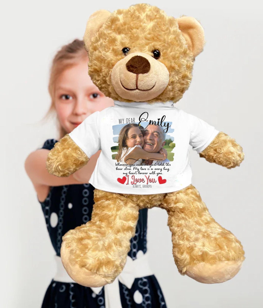 In Memory of Grandpa Personalized Photo Teddy Bear Gift, Loss of ...