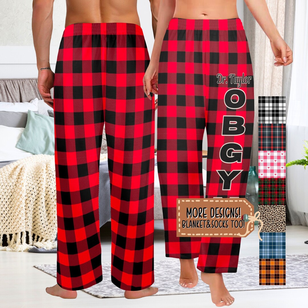 Personalized OBGYN PJ Pants, Gynecologist Doctor Pajamas Christmas Gift ...