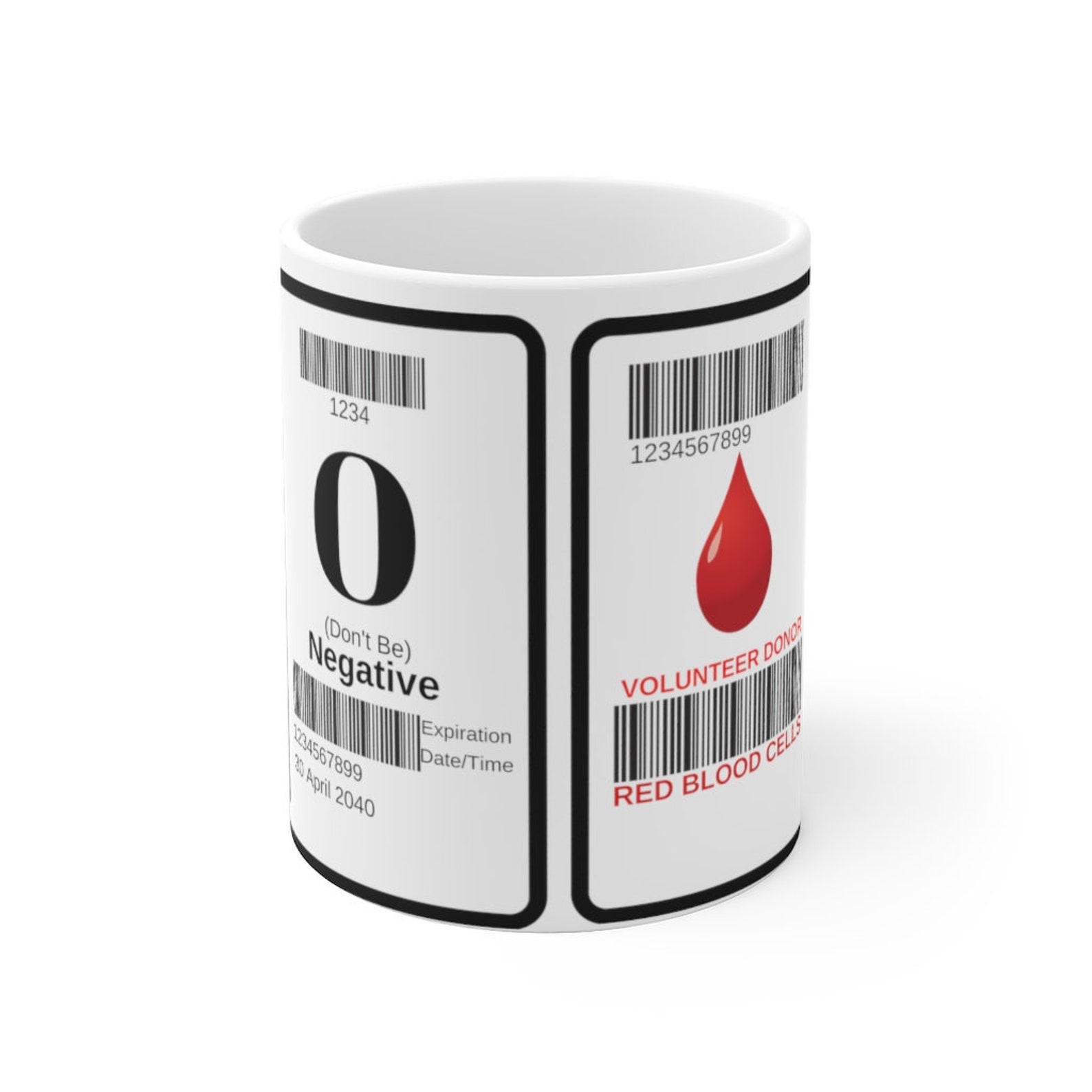 BLOOD TYPE MUG Lab Science Mug Lab Tech Gift Blood Bank | Etsy