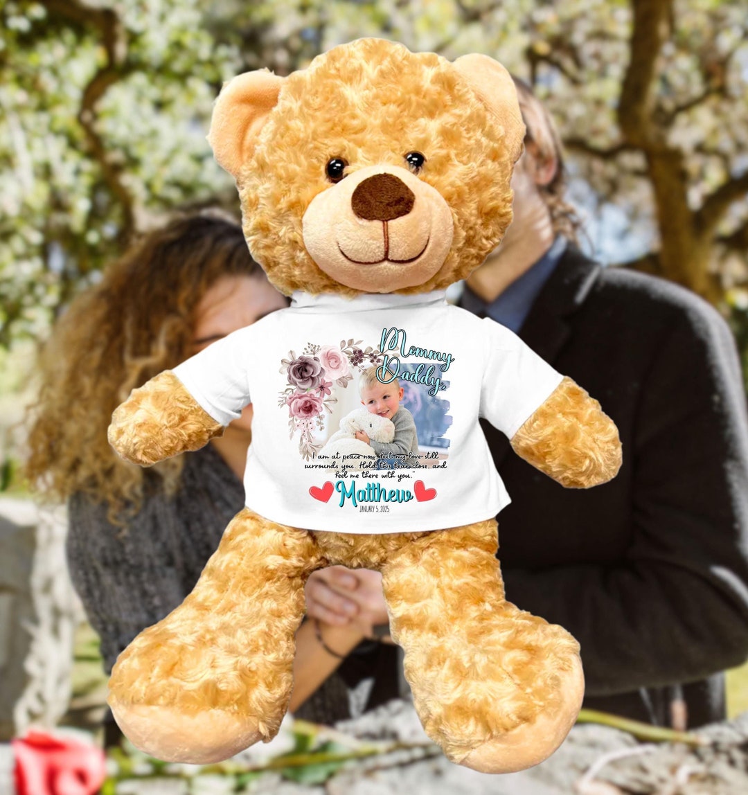 Loss of Child Personalized Photo Memory Teddy Bear, Passed Away Son ...