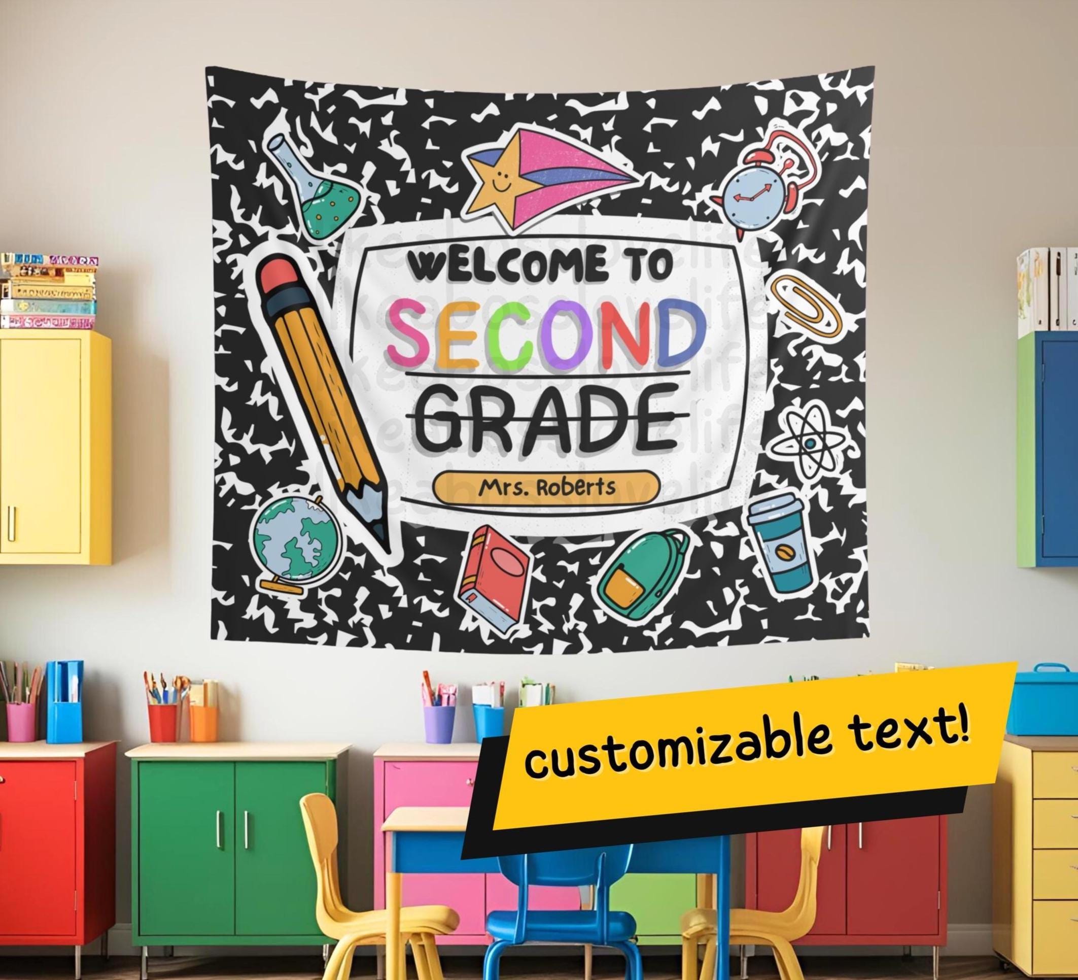 Custom Fifth Grade Back to School Teacher Banner, Teacher Wall Decor ...