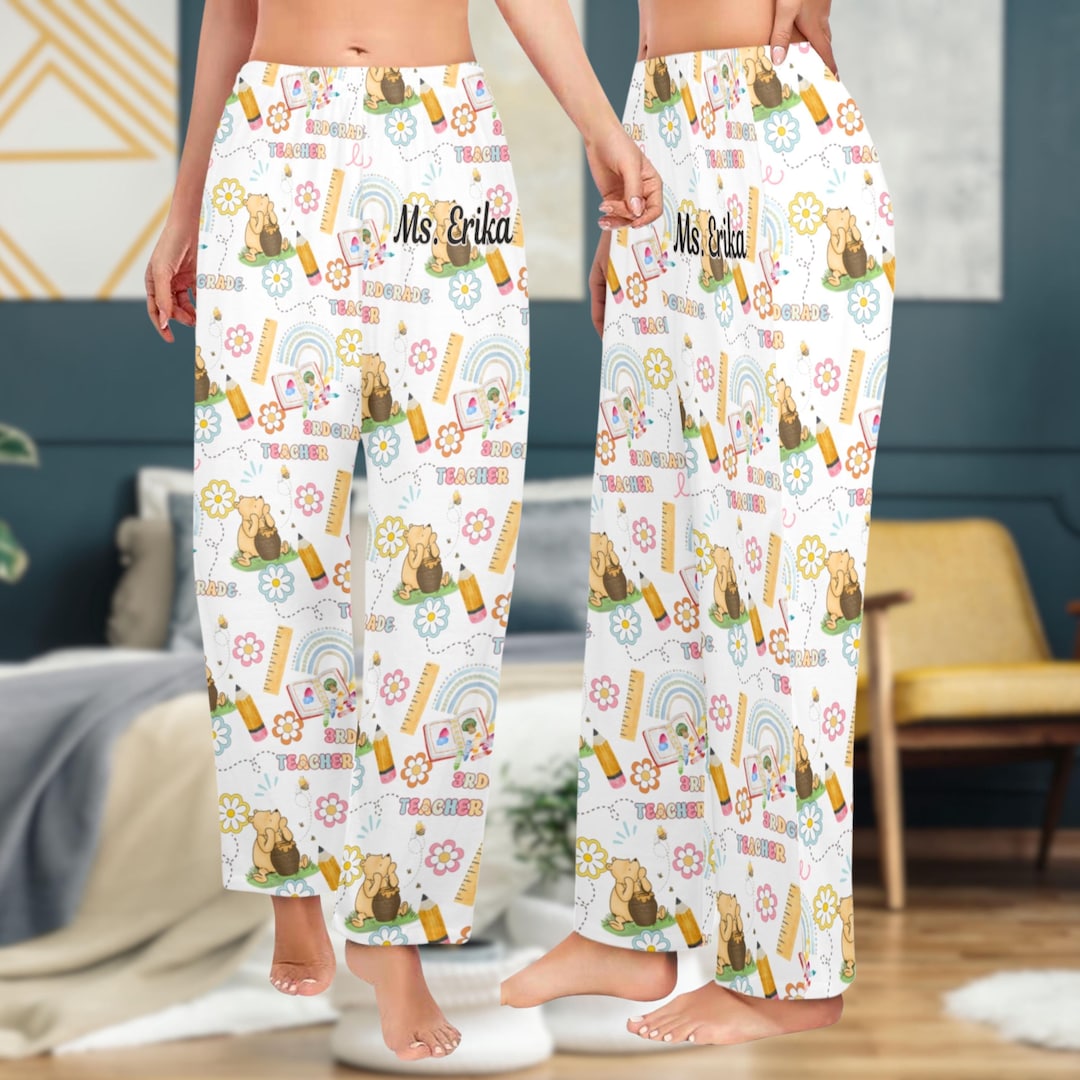 Personalized Winnie the Pooh Third Grade Teacher Pajama Pants, New ...