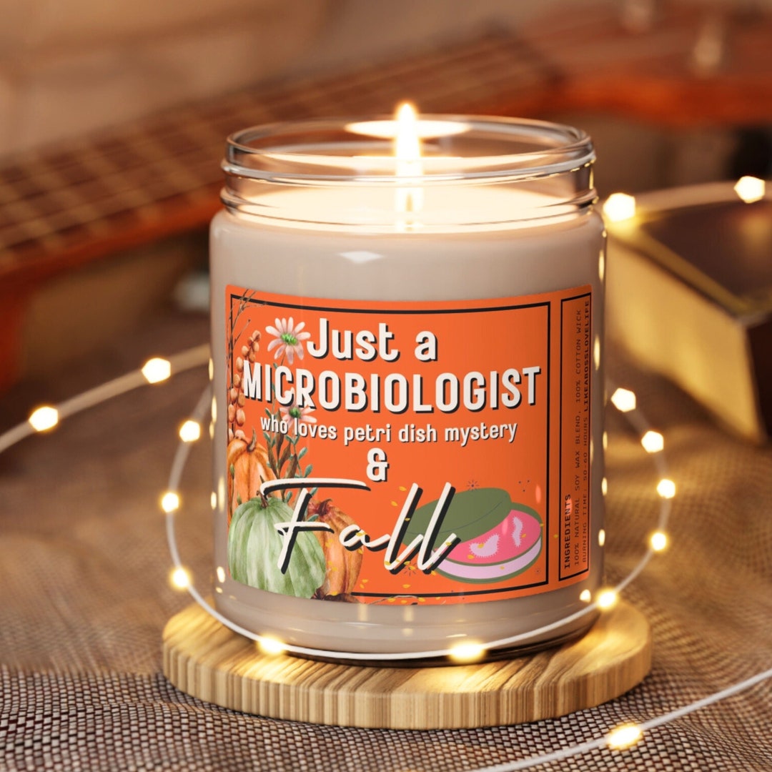 Microbiologist Fall Soy Candle, Cozy Hello Fall Season Laboratory ...