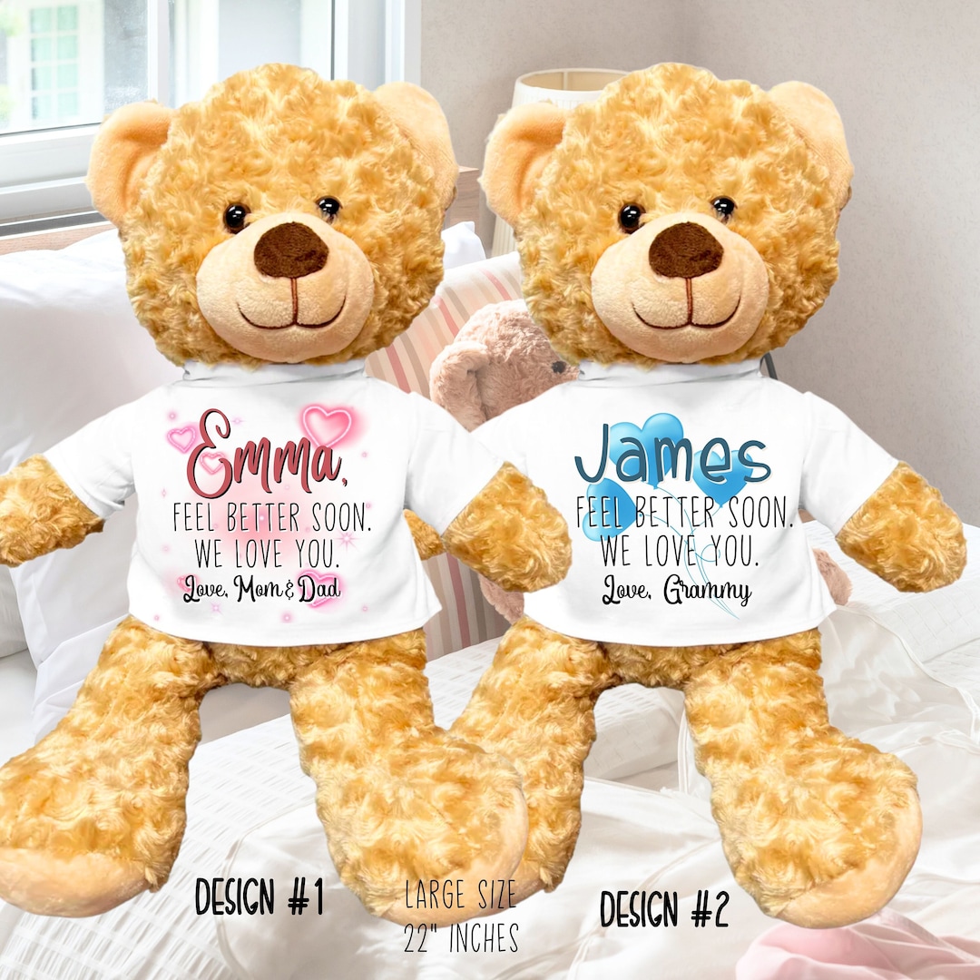 Personalized Get Well Soon Teddy Bear, Toddler Gifts, Surgery Care ...