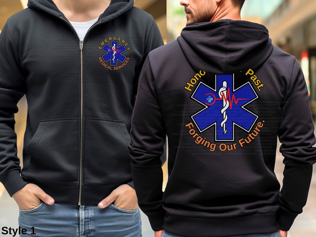 EMS Week Zip Hoodie Jacket, Personalized EMT Jacket, Paramedic First ...