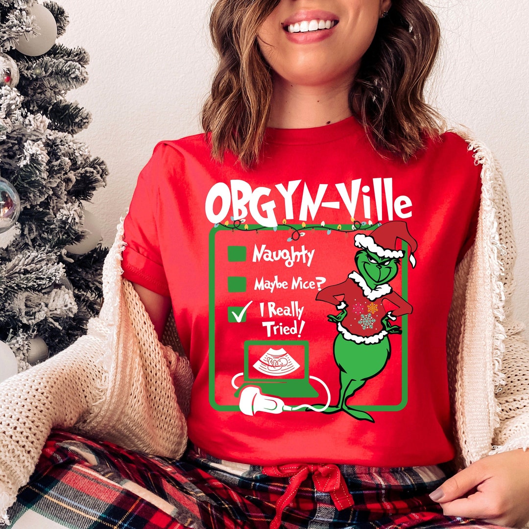 Personalized OBGYN Christmas Shirt, Gynecology Nurse Xmas Pajamas ...