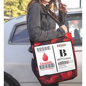 Custom Blood Type Tote Bag, Medical Lab Science Gift, Fun Lab Week Gift ...
