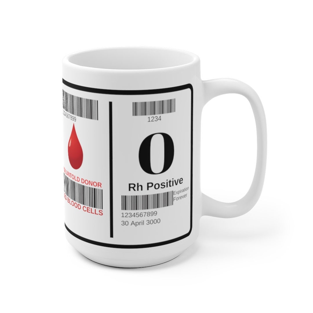 BLOOD TYPE MUG, Lab Science Mug, Lab Tech Gift, Blood Bank Gift ...