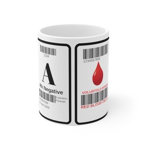 BLOOD TYPE MUG, Lab Science Mug, Lab Tech Gift, Blood Bank Gift ...