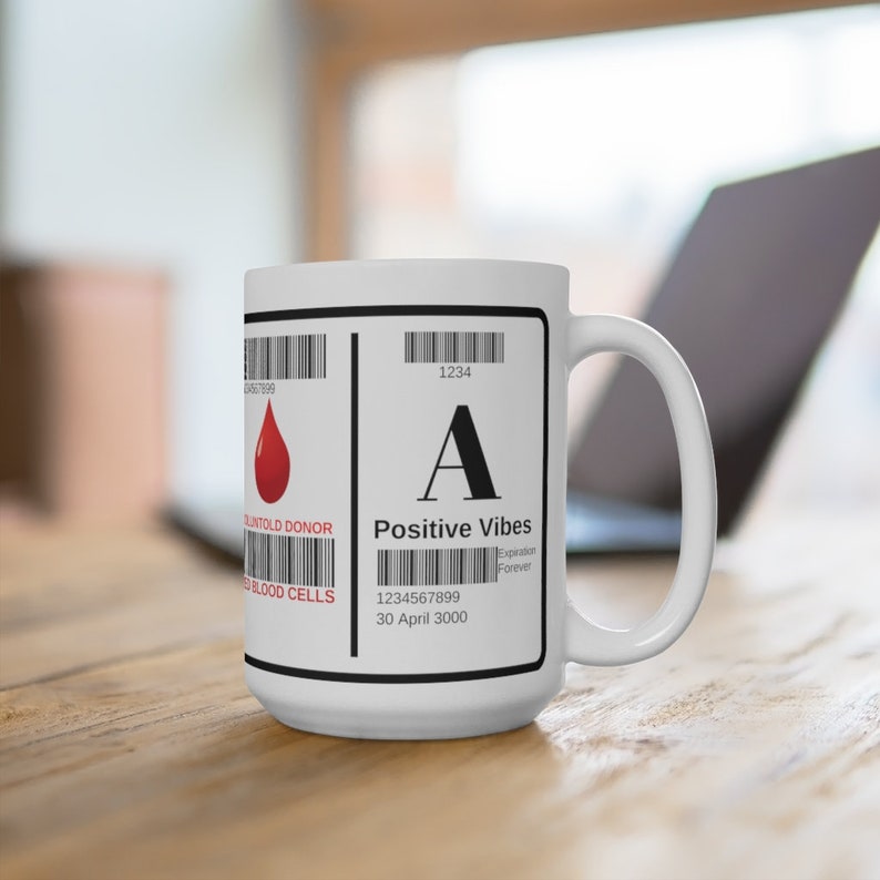 BLOOD TYPE MUG, Lab Science Mug, Lab Tech Gift, Blood Bank Gift ...