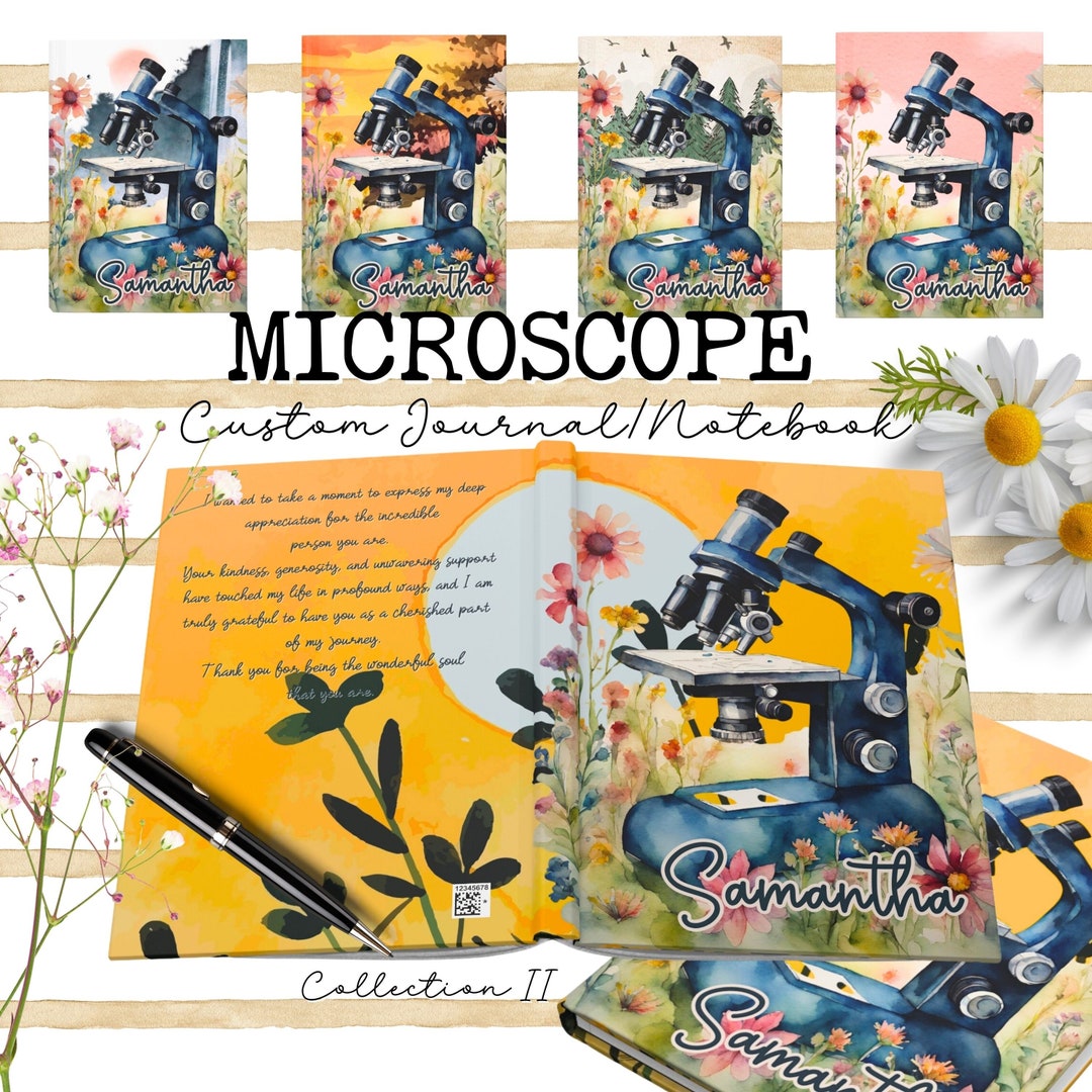 Personalized Microscope Wildflower Journal, Laboratory Phd Graduation ...
