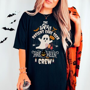 Spooky Patient Care Tech Halloween Crew Shirt, PCT Shirt, Nursing Shirt ...